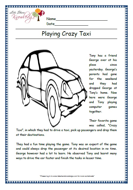 Comprehensions for Grade 1 (ages 5-7) – Lets Share Knowledge