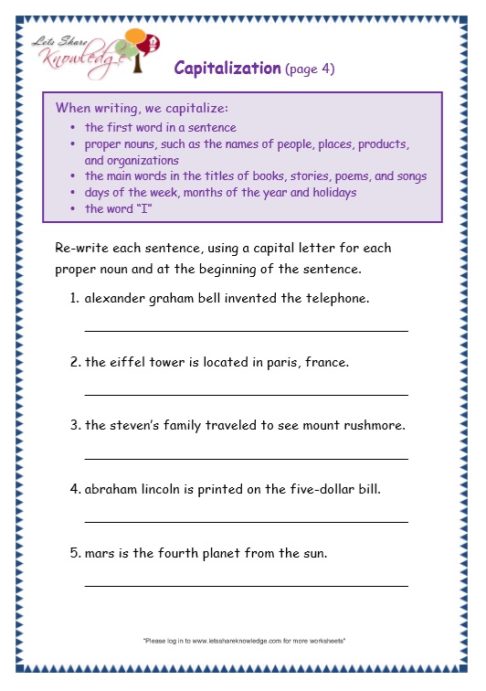 2nd Grade Capitalized Words Worksheet 2nd Grade Capitalized Words Worksheet