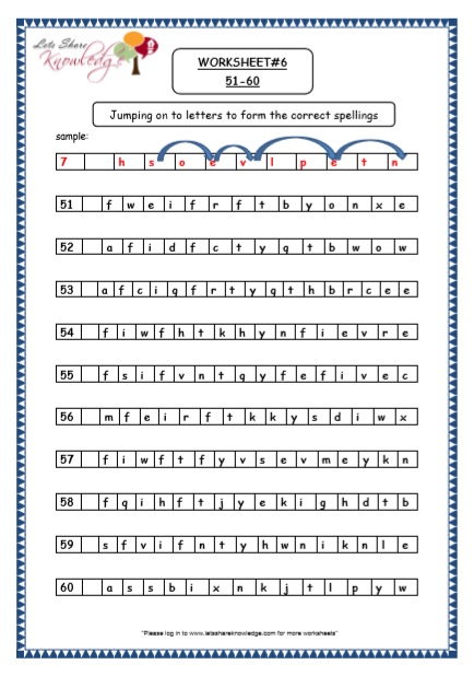 Kindergarten Jumping on to Letters Printable Worksheets – Lets Share ...